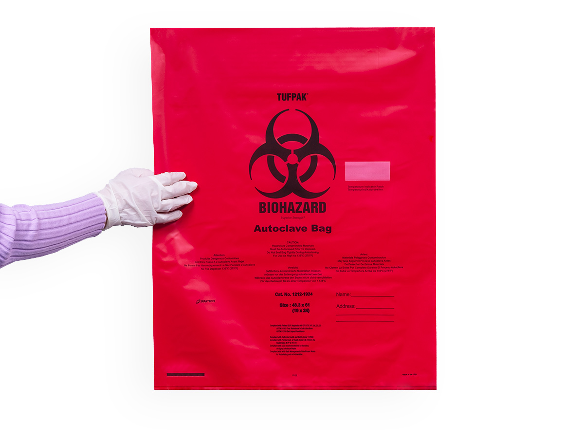 Hazardous Waste Bags | Autoclave Bags (Red) Plastic Sheet