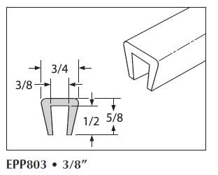 UHMW Natural Snap-On-EPP803 Plastic Profile - EPP803 - 10 ft.